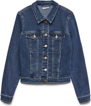 Vero Moda VMLUNA LS Slim DNM Jacket Mix GA NO 10279492 Veste pour femme, denim bleu médium, L