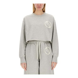 Stella McCartney Logo-Patch Cropped Sweatshirt - - Sweatshirts & Hoodies - Damen - Grau - M