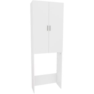 Vicco Meuble de machine &agrave; laver Martha, Blanc, 64 x 190 cm avec 2 portes longues, Vicco