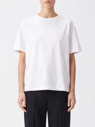 Toteme T-shirt &agrave; col rond en coton biologique avec &eacute;paules tombantes