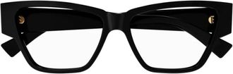 Bottega Veneta Cat-Eye Acetat Brille mit ikonischem Stud - - Accessories - unisex - Schwarzk - ONE SIZE