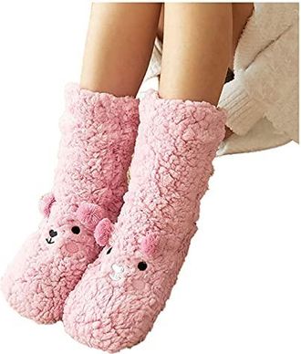 Generic Chaussettes Femme Chaussettes Chaudes Femme Chaussettes Thermiques Femme De Classique Pantoufles Dessin Anim&eacute; Antid&eacute;rapantes &Eacute;paissies Parfaites Pour 