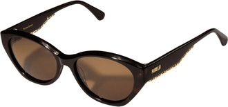 Purelei Lagoon Sonnenbrille Damen - UV400 Schutz, Dunkelbraun Schildpatt, Elegantes Oval/Cat-Eye Design, Goldene Details, Inkl. Etui
