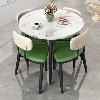 Generic 5-teiliges rundes Konferenztisch-Set f&uuml;r B&uuml;ro und Empfang, Kleiner Esstisch mit St&uuml;hlen, ideal f&uuml;r Gesch&auml;ftstreffen und Kaffeepausen, bietet Platz f&uuml;r