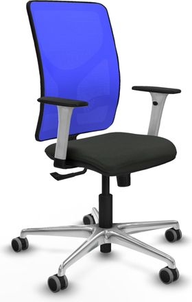 Piqueras y Crespo B&uuml;rostuhl f&uuml;r Zuhause, mit wei&szlig;en und schwarzen Armlehnen, h&ouml;henverstellbare Lendenwirbelst&uuml;tze, ausgestattet mit 3 Positionen und Schaumstoff. Blau/S