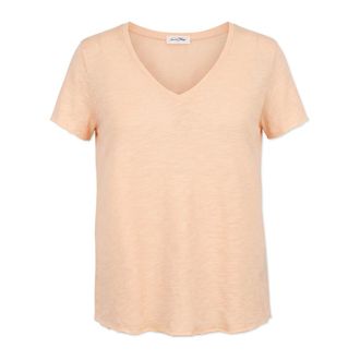 American Vintage Femme, Tops, Orange, Taille: 38 FR T-shirt col V Jacksonville