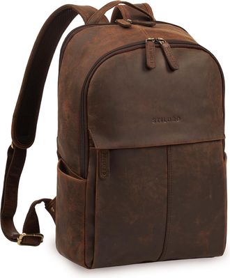 STILORD Marino Stylisher Echt-Leder Rucksack für Damen und Herren Mittel-Groß - Studenten Rucksack mit Laptop-Fach für 13-14 Zoll - Ideal als eleganter Cityru