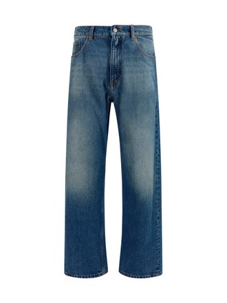 Maison Margiela Mens Straight-Leg Jeans Blue Cotton