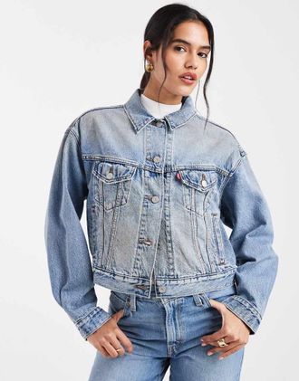 Levi's Veste camionneur en jean avec empi&egrave;cement western style ann&eacute;es 90 - Bleu clair