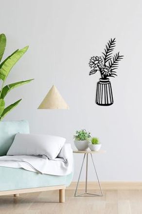 Hanah Home Stylish Black Decorative Metal Wall Accessory, 10 x 40 cm | 100% Metal, 2 mm Thickness | Perfect for Modern Home Decor & Unique Wall Art