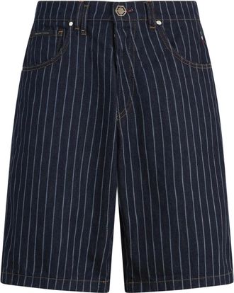 Philipp Plein Homme, Shorts, Bleu, Taille: W40 Denim Shorts Pinstripe