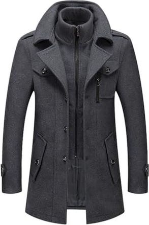 ZhuiKun Manteau Homme Laine Hiver Chaud Trench-Coat Classique Pardessus Parka Caban Veste Slim Fit Manteaux Habill&eacute;