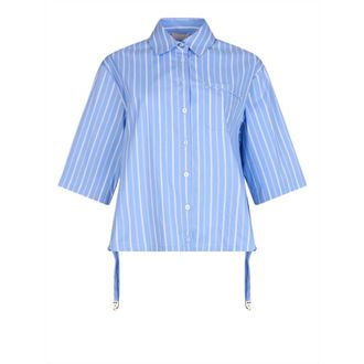 Liu Jo Femme, Blouses et Chemises, Bleu, Taille: 38 FR Chemise &agrave; manches courtes