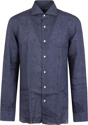 Barba Homme, Chemises, Bleu, Taille: 3XL Neck Shirt