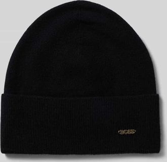HUGO BOSS M&uuml;tze aus Wolle Kaschmir mit Logo-Detail