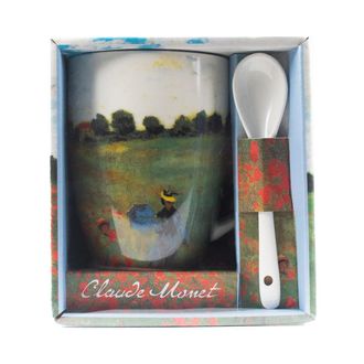 Monet Les Coquelicots Tasse mit L&ouml;ffel