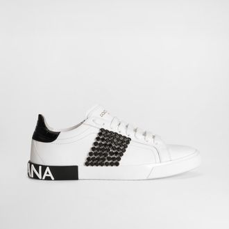 Dolce & Gabbana Sneaker Portofino Vintage Aus Kalbsleder - Frau Sneakers Schwarz 36.5