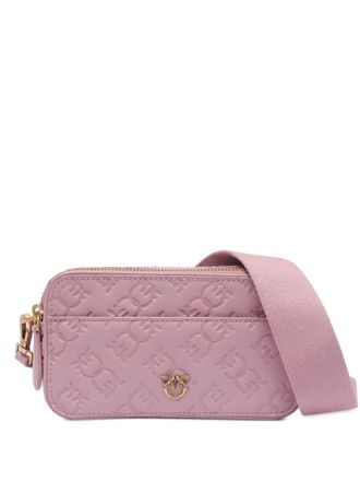 Pinko sac à bandoulière à logo embossé - Rose