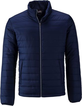 James & Nicholson Herren Leichte, Wattierte Steppjacke (XXL, Navy)