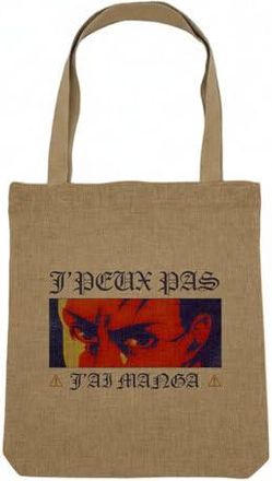 Fabulous Sac Shopping Tote Bag Aspect Lin - Jpeux Pas Jai Manga Eren Anime Otaku Manga Fanart - Sac de Courses Toile Epaisse 360g Beige Naturel Cabas Port&eacute; Epa