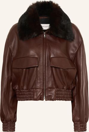 Nour Hammour Nour Hammour Lederjacke Ellery Mit Abnehmbarem Kragen braun