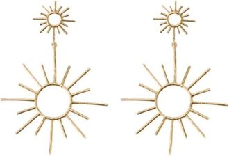 Malababa Femme, Accessoires, Jaune, Taille: ONE Size Halo Large Double Earring