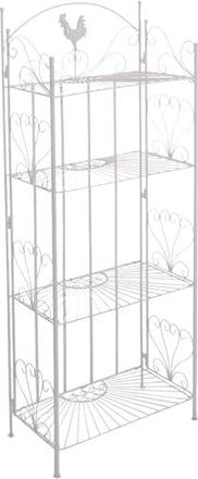 Clp Etag&egrave;re de rangement MIA, porte -plante en fer forg&eacute;, &eacute;tag&egrave;re de rangement pliable avec 4 niveaux de rangement, 153 x 62 x 33 cm, 8 Couleurs au choix,