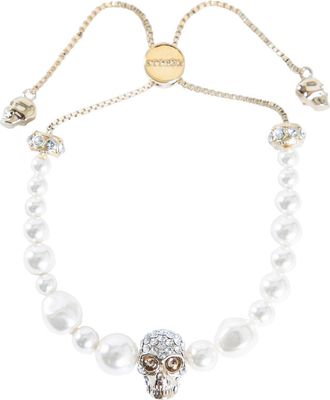 Alexander McQueen Skull and Pearl Friendship Bracelet
