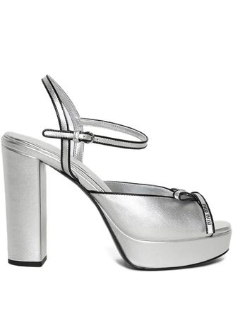 Miu Miu Mordoré Sandalen 110mm - Silber