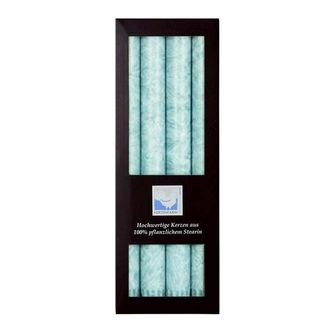 Kerzenfarm Hahn Stearin Stabkerze Set, eisblau