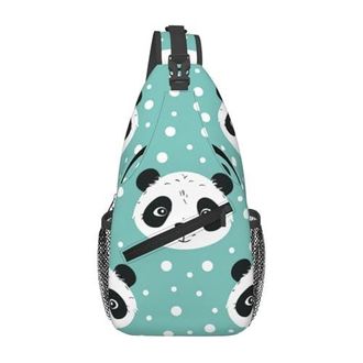 Generic Sac &agrave; dos &agrave; bandouli&egrave;re pour homme Motif panda &agrave; pois blancs