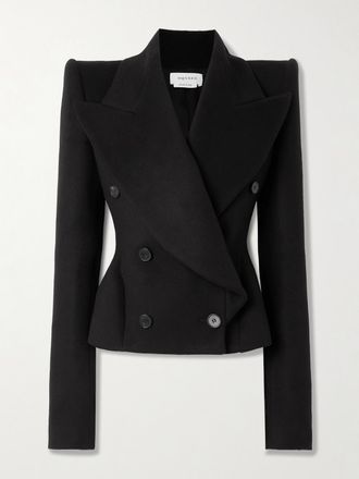 Alexander McQueen Doppelreihiger Blazer Aus Einer Woll-kaschmirmischung - Schwarz