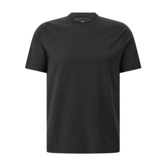 Fedeli Baumwoll T-Shirt Klassischer Stil Bequem - - Tops - Herren - Schwarzk - S