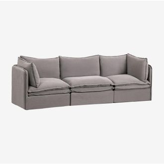 Sklum Sklum - Grace 3-teiliges modulares Sofa aus Leinen und Baumwolle