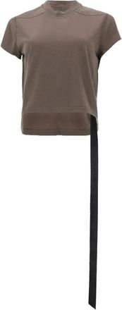 Rick Owens Femme, Tops, Brun, Taille: 38 FR T-shirt court ras du cou en jersey Cropped Small Level T