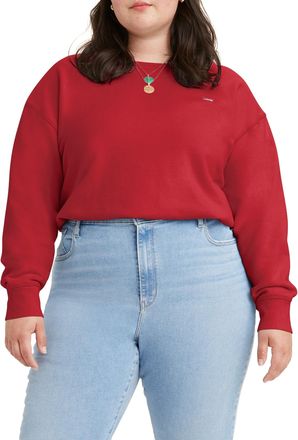 Levi's Damen Standard Crew Sweatshirt,Script Red,XXS