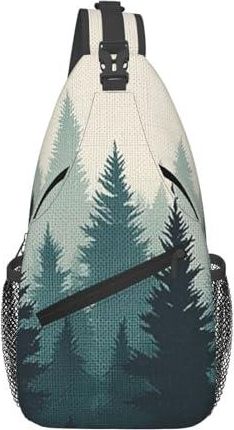 Generic Misty Forest Sac &agrave; bandouli&egrave;re de voyage pour homme Sac &agrave; dos de randonn&eacute;e