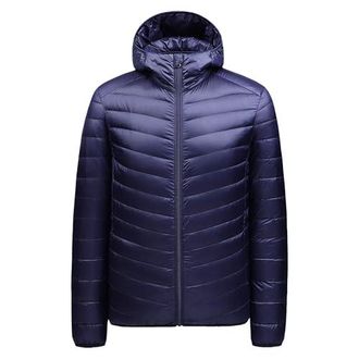 Generic Doudoune matelass&eacute;e l&eacute;g&egrave;re &agrave; col montant pour homme, manteau dhiver isol&eacute; pour homme, manteau d&eacute;contract&eacute; en duvet, Bleu 3, 3XL