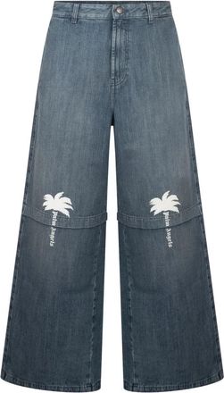 Palm Angels Palm Tree Denim Hose - - Jeans - Herren - Blau - W34