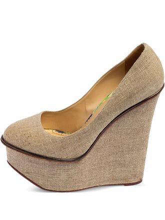 Charlotte Olympia escarpins Carmen à plateforme pre-owned (2023) - Tons neutres