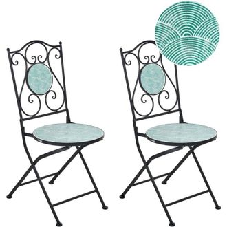 Beliani Gartenstuhl 2er Set ANAPO klappbar Metall Schwarz