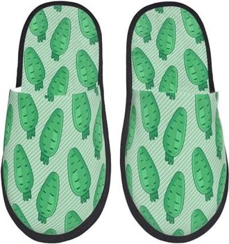 Generic Respirant Pantoufles Motif sans couture de l&eacute;gumes wasabi Accueil Slippers Confortable Chaussons pour Homme pour Homme Maison Ext&eacute;rieur L