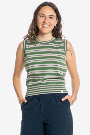 Matona Damen vegan Top Knit Gr&uuml;n/Lavendel