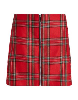 8 by YOOX ZIP-FRONT CHECK MINI SKIRT