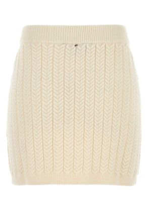 Sportmax Womens Ivory Wool Blend Earry1 Mini Skirt Bianco Avorio Exterior: Nylon Gonne