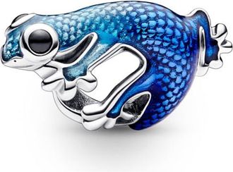 Pandora Moments Metallic-Blaues Gecko Charm aus Sterling Silber, Kompatibel Moments Armbändern, 792701C01