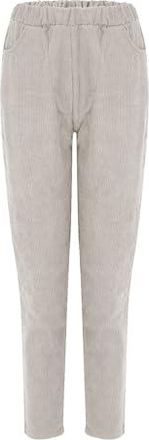Generic Pantalon en velours c&ocirc;tel&eacute; pour femme, pantalon de d&eacute;tente tendance, polyvalent, pantalon en coton avec poches, taille &eacute;lastique, pantalon dhiver clas