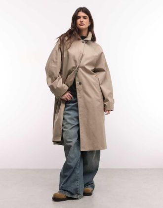 Weekday car coat beige avec doublure r&eacute;versible &agrave; motif pied-de-poule-Neutre