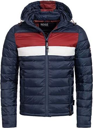 Indicode Hommes Hampshire Quilted Jacket | Veste matelassée aspect doudoune Navy Mix XL