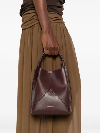 Victoria Beckham Womens Handbag Top-Handle Bordeaux Leather Burgundy Handbags Hand Bags